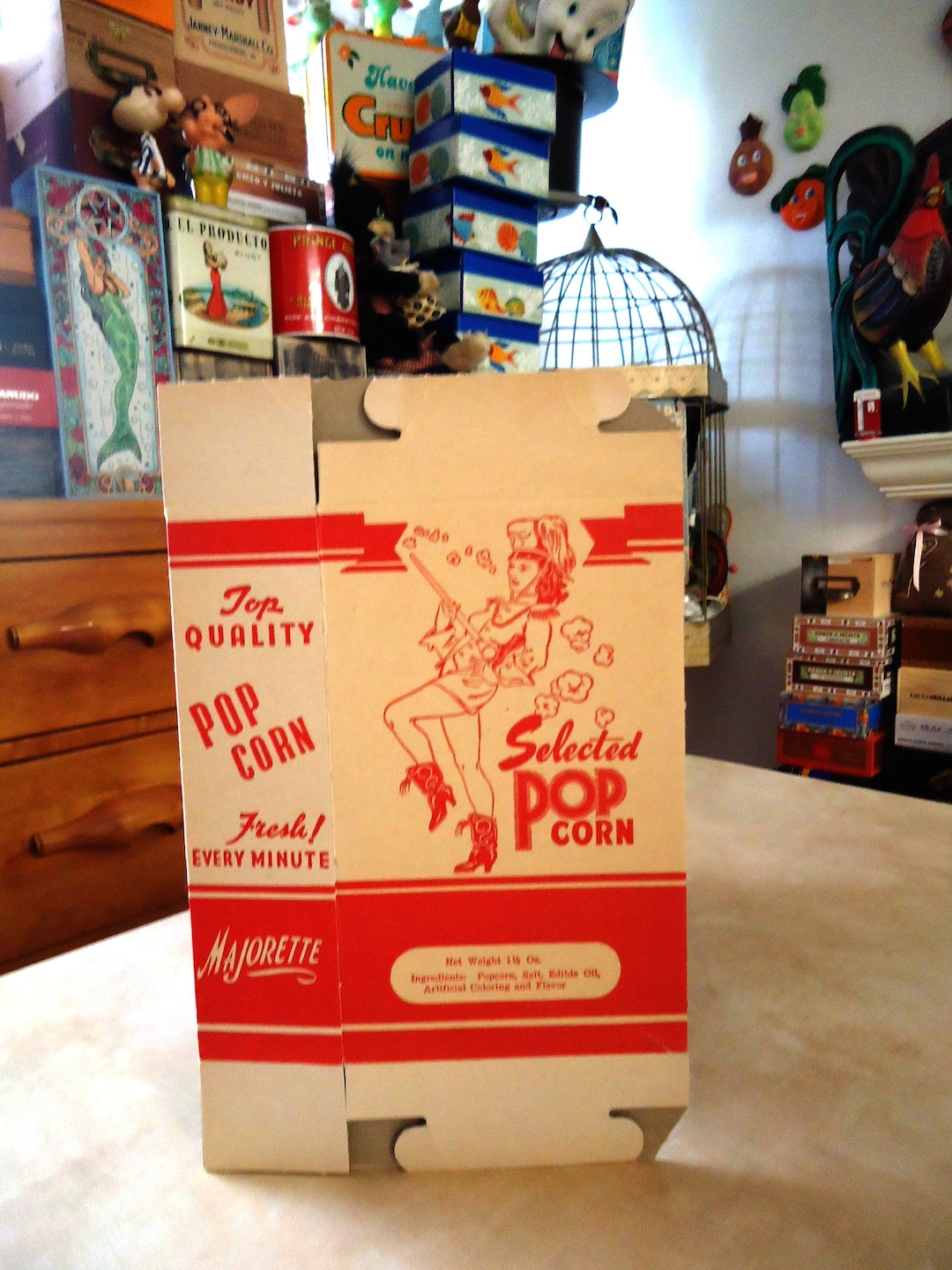 VINTAGE POPCORN BOX 1950s Majorette Cardboard Box - Etsy
