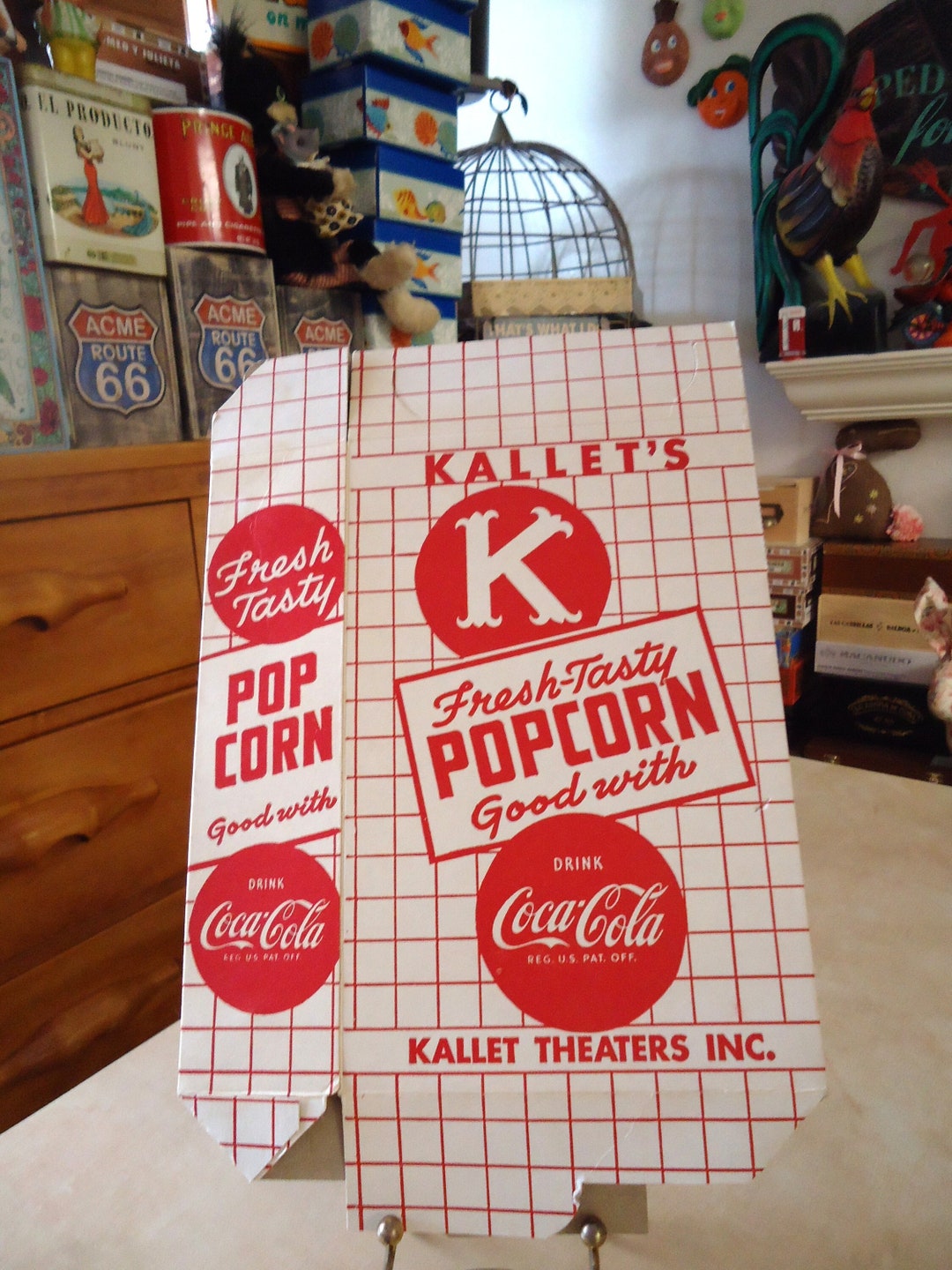 VINTAGE POPCORN BOX 1940s Kallet Theaters Cardboard Box - Etsy
