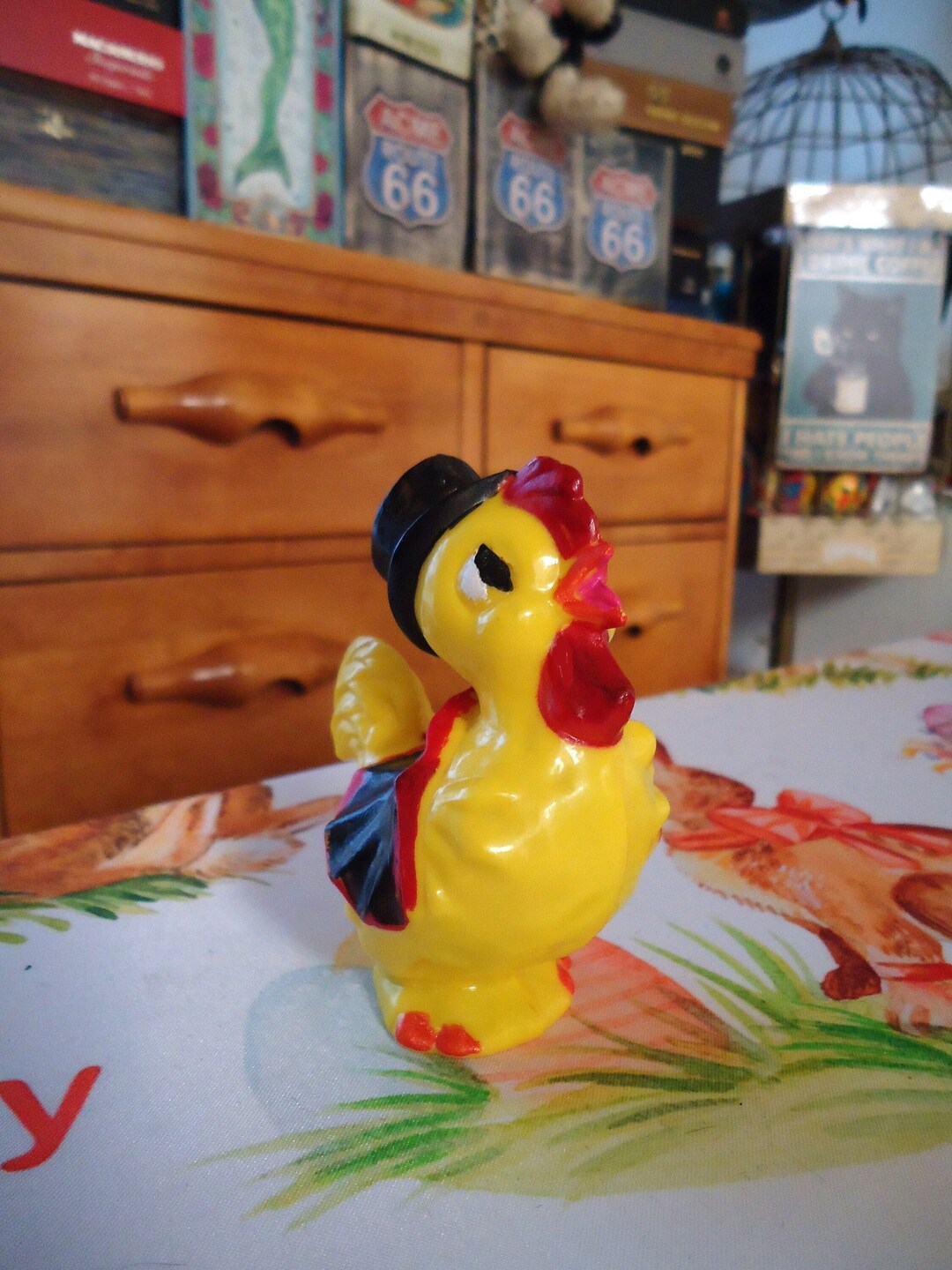 PLASTIC ROOSTER RATTLE Vintage Blow-mold Rattle With Top - Etsy