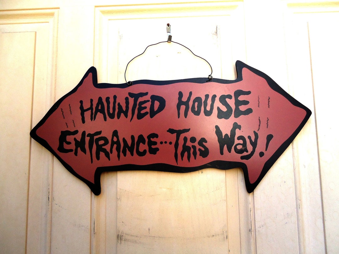 HALLOWEEN ARROW SIGN, Haunted House Entrance Sign, Halloween Sign ...