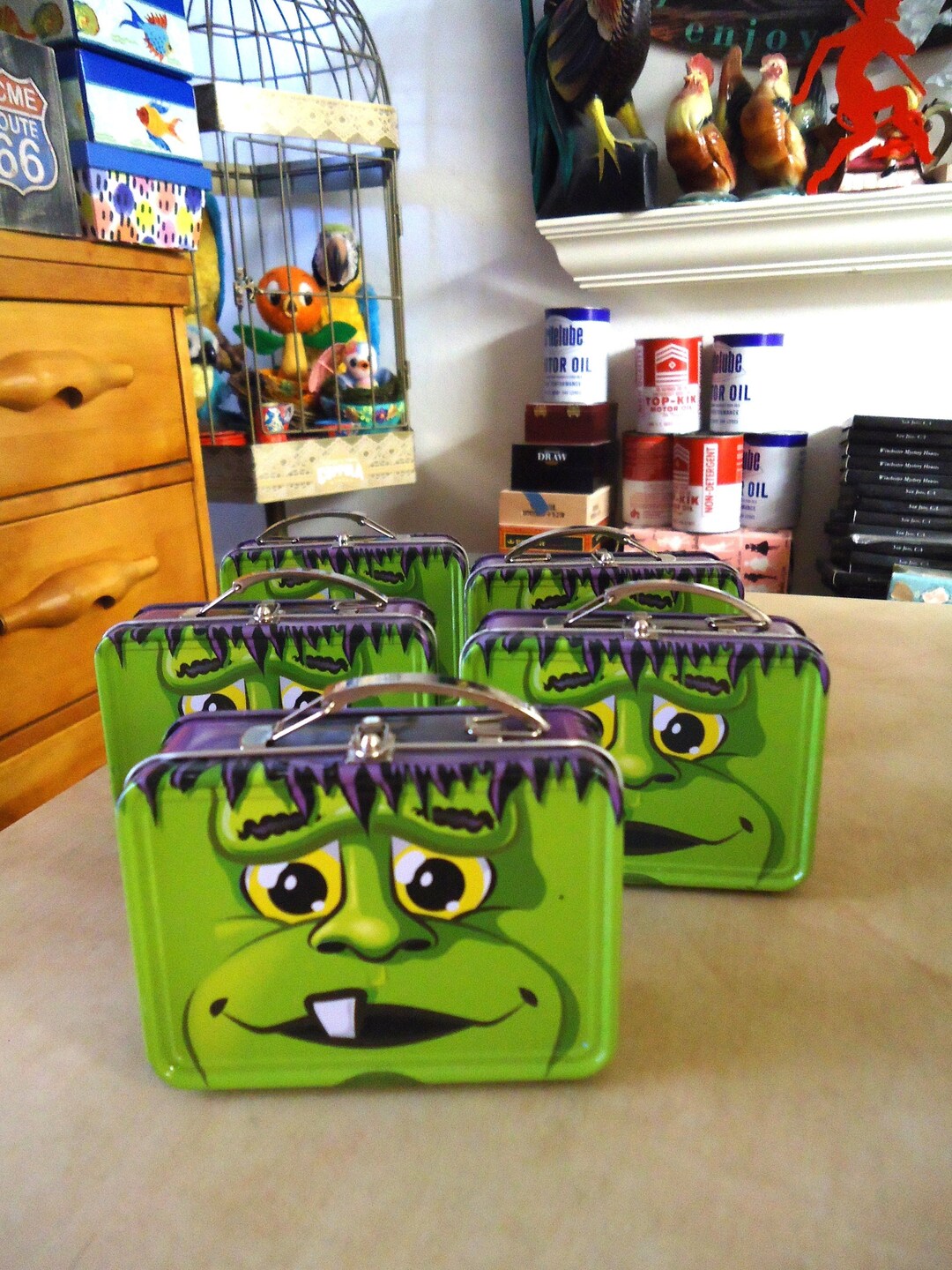 FRANKENSTEIN MINI LUNCHBOX, Vintage, the Tin Box Company, Miniature Tin ...