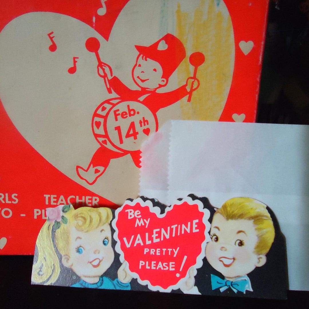 DAY-GLO VALENTINE, 1950s, Fluorescent, Neon, Valentine, Boy, Girl ...