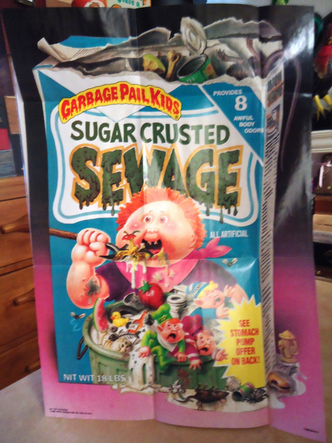 GARBAGE PAIL KIDS, 1986, Folded Poster, Sugar Crusted Sewage, Nasty, 17 ...