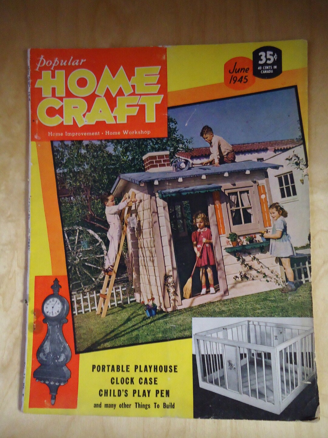 POPULAR HOMECRAFT MAGAZINE, 1945, Craftsman Magazine, Do It Yourself ...