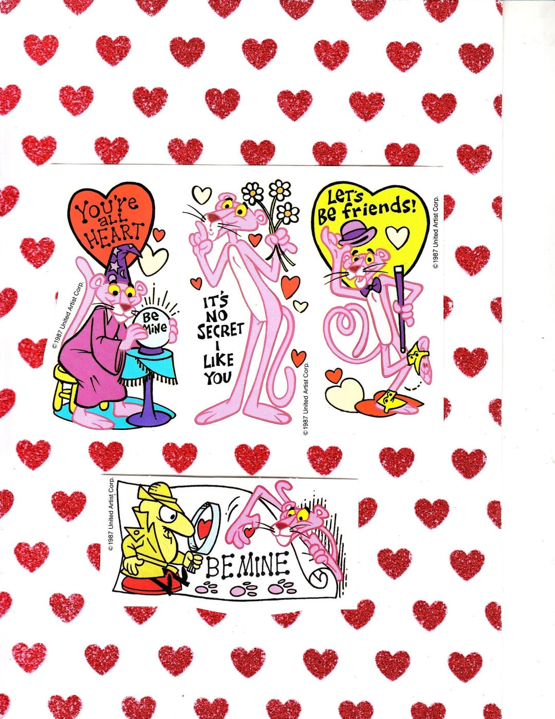 PINK PANTHER VALENTINES, 1987, Eight, Inspector Clouseau, Cartoon ...