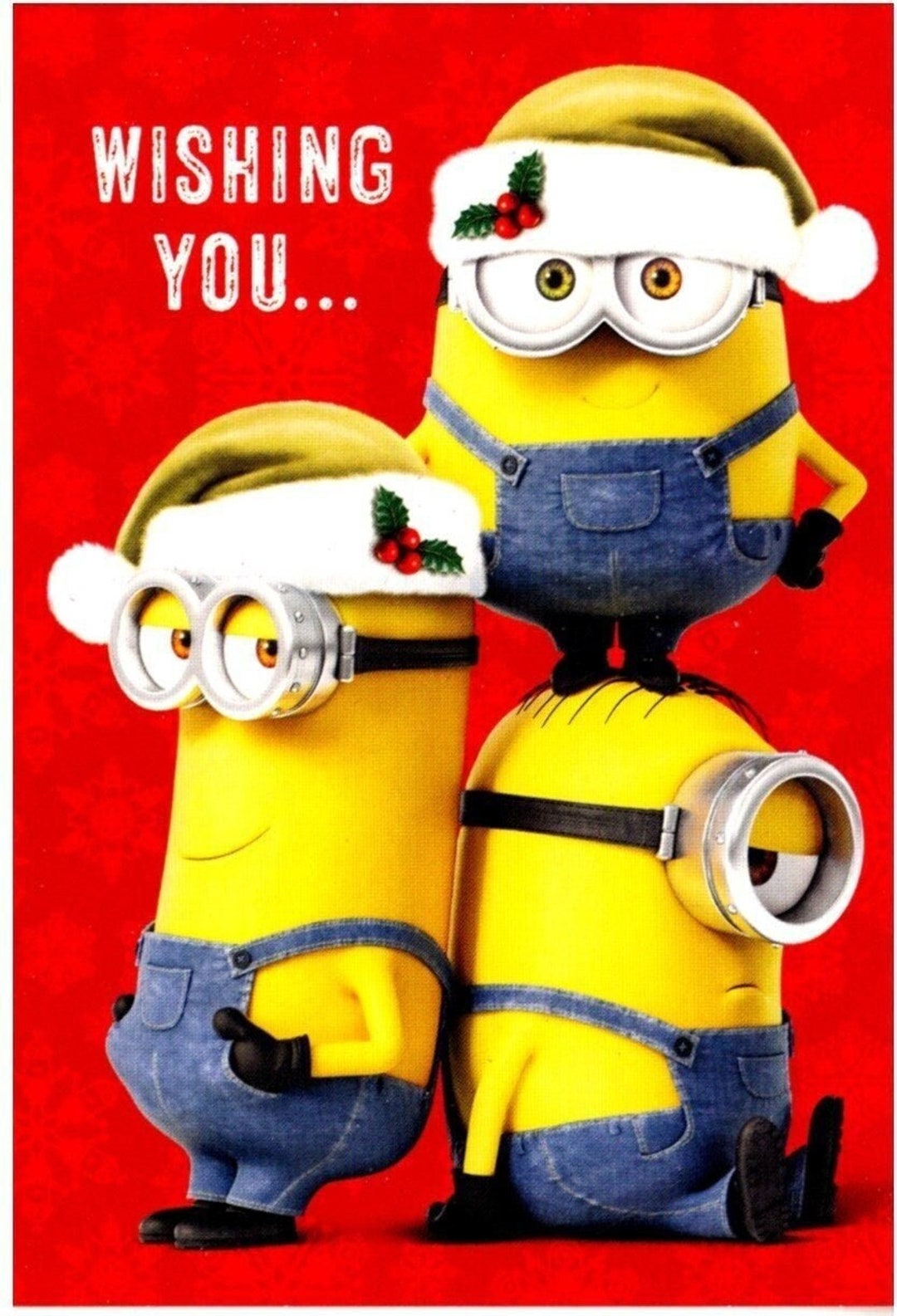 MINION CHRISTMAS CARD, Despicable Me, Bob Minion, Kevin Minion, Stuart ...
