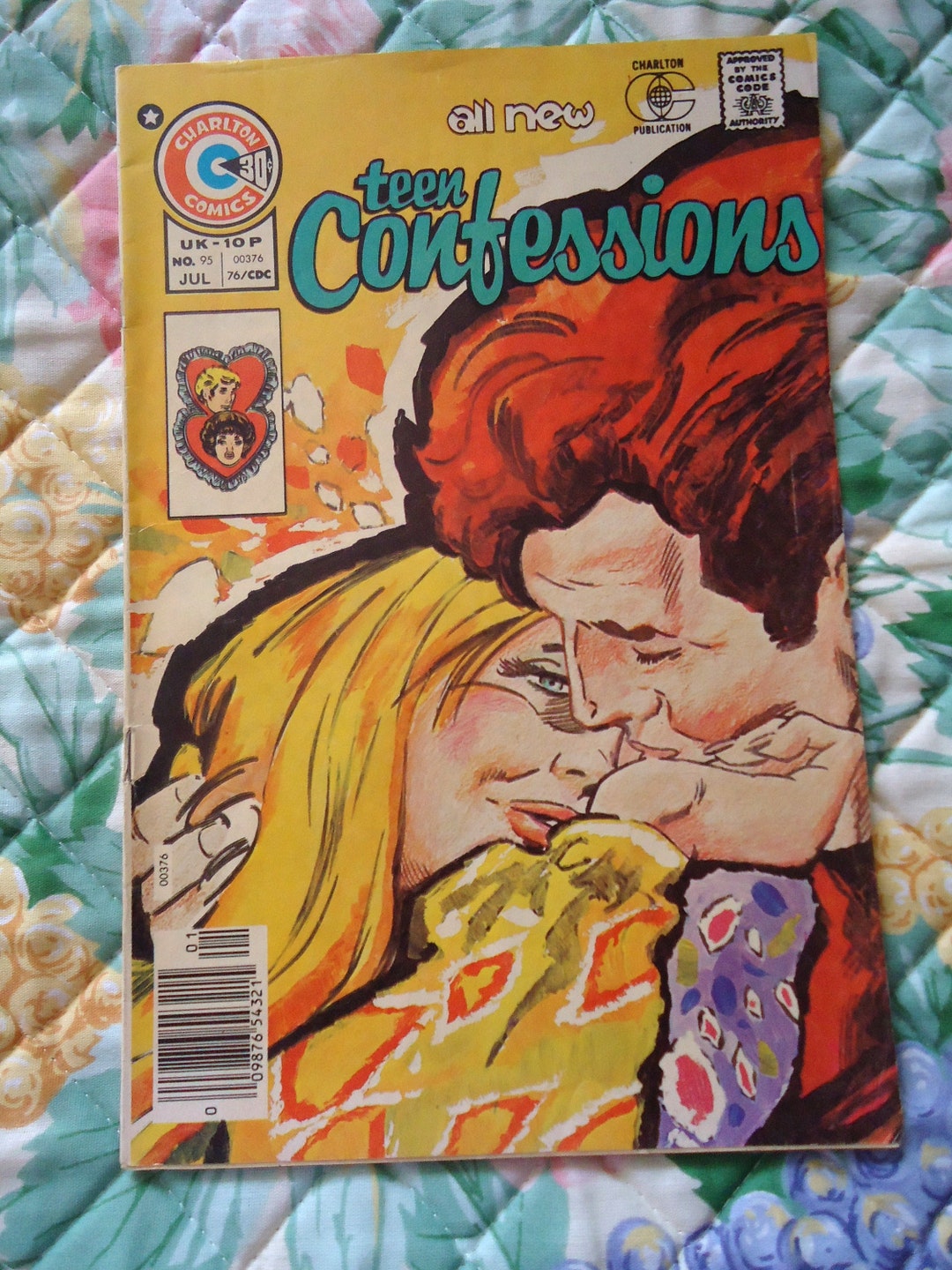1976 ROMANCE COMIC, Teen Confessions, Charlton Comic, Vol 8, No 95 ...