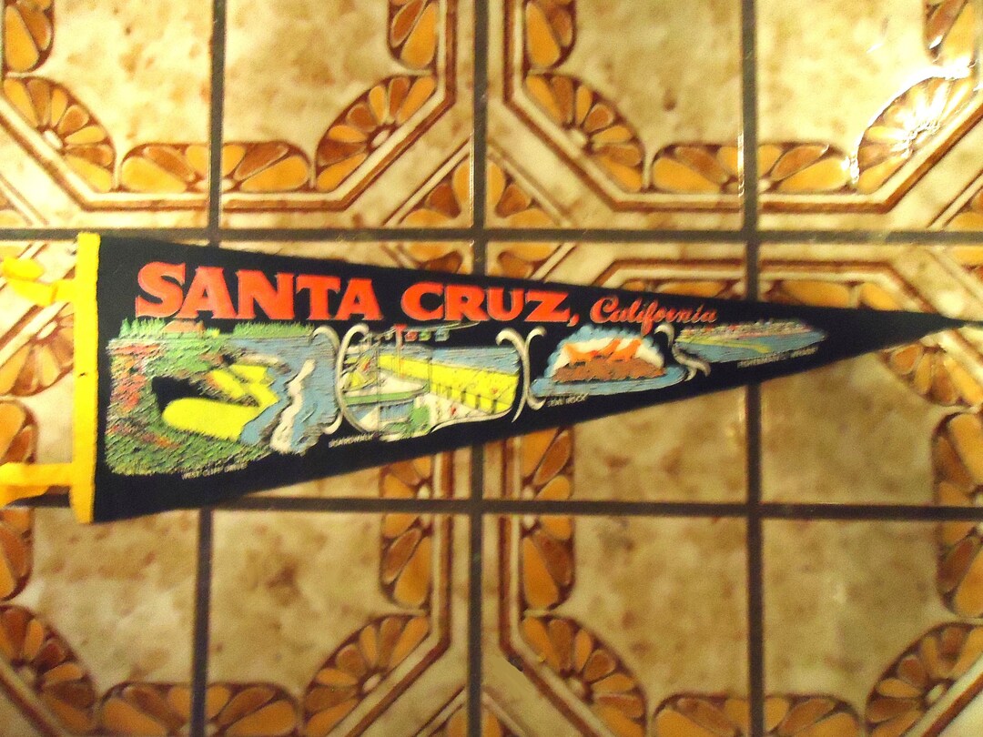 SANTA CRUZ PENNANT, Vintage Felt Pennant, Tourist Banner, Souvenir ...