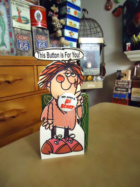 PIN BACK BUTTON, Vintage, Eat, Drink & Be Scary, 1.5 … - Gem