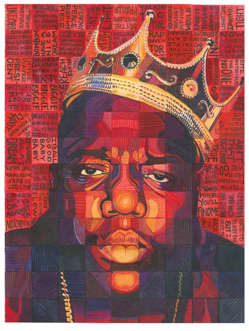 Fine Art Print Biggie Smalls King of Rap | Etsy