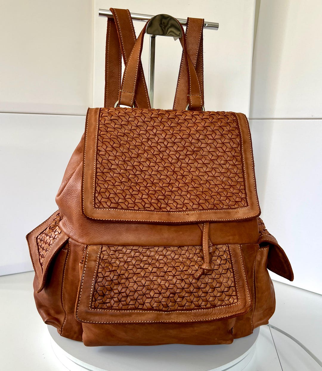 Large Leather Backpack Italy, Soft Woven Italian Leather Backpacks ...