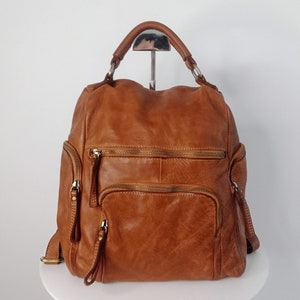 Leather Soft Leather Backpack, Red Wine Italian Backpack, Customizable ...