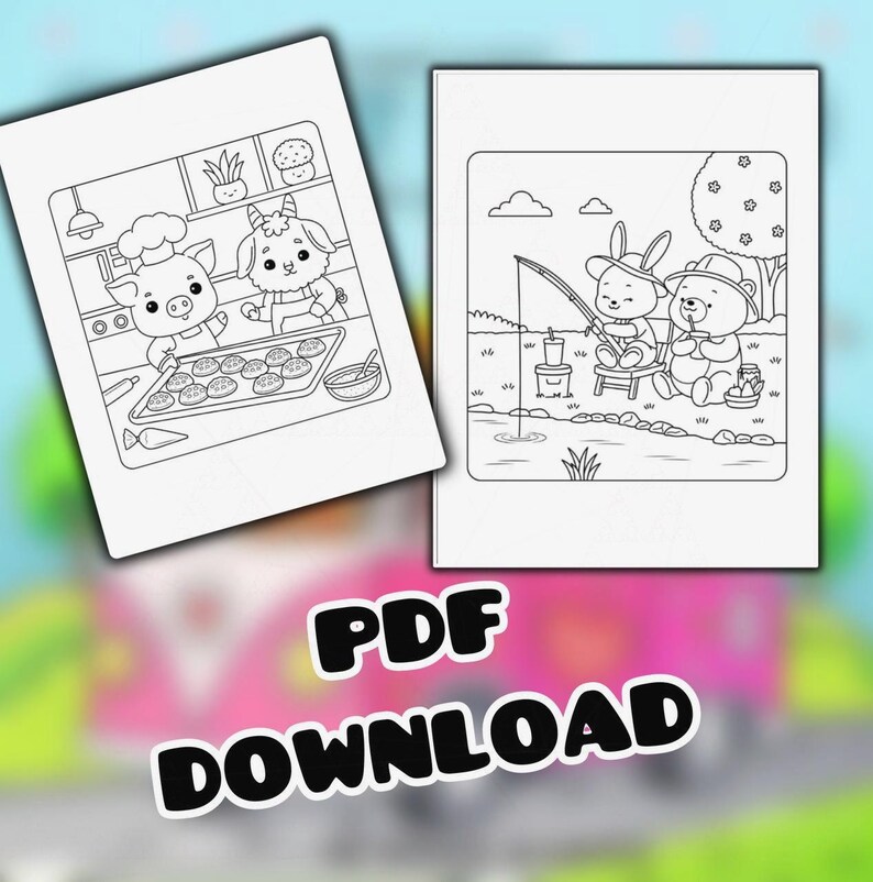 Cuddly Friends Coloring Book | 30 Cozy and Cute Pages | Kawaii Animal ...