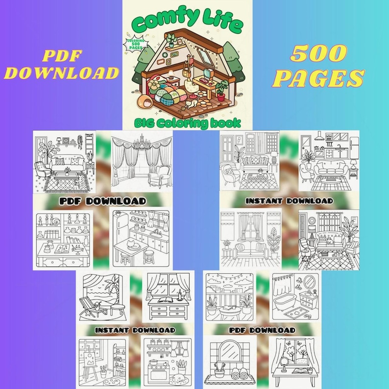 Coloring Bundle Bold and Easy Coloring Book for Kids and Adults, Cute ...