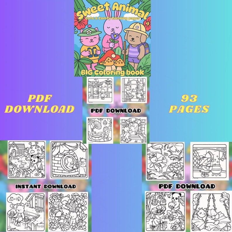 Coloring Bundle Bold and Easy Coloring Book for Kids and Adults, Cute ...