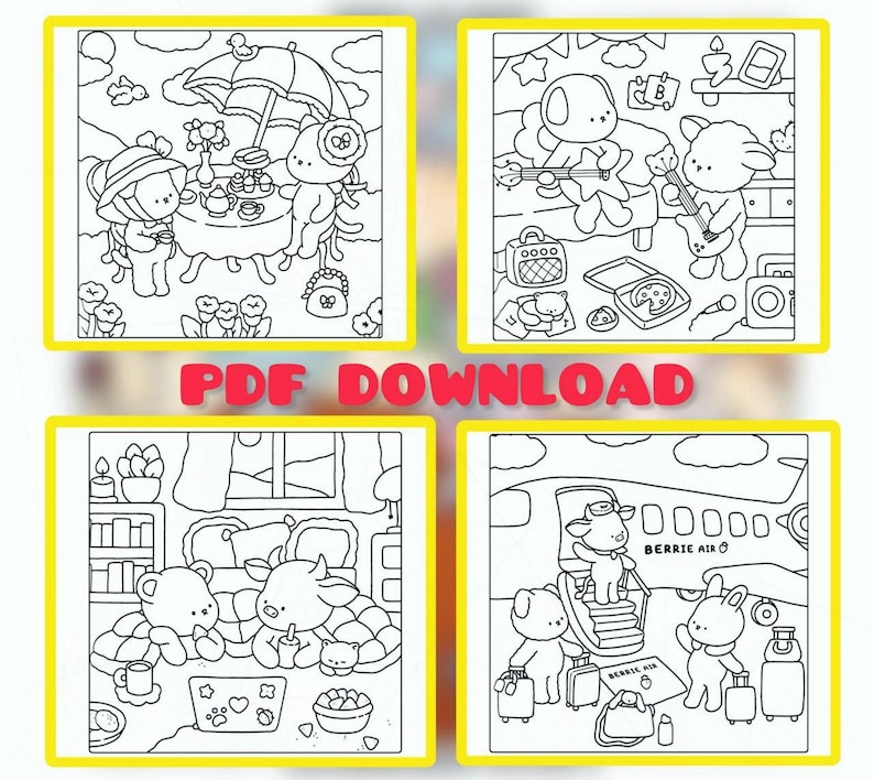 Coco Wyo Cozy Friends Coloring Book PDF – 20 Printable Pages for Kids ...