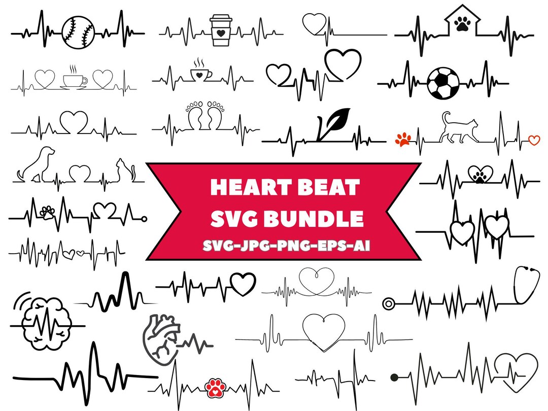 Heartbeat Line Svg,life Line SVG, Heartbeat Clipart,heartbeat ...