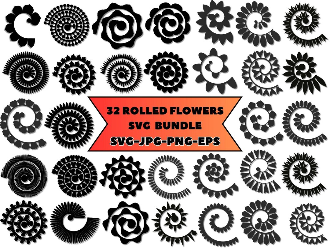 Rolled Flower Svg,paper Flower Svg Cut File,rolled Flower SVG Template ...