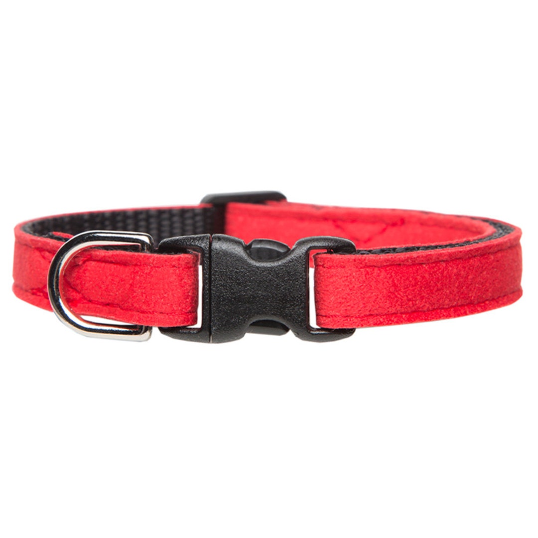 Cat Collar - "the Luxe" - Red Ultrasuede - Etsy