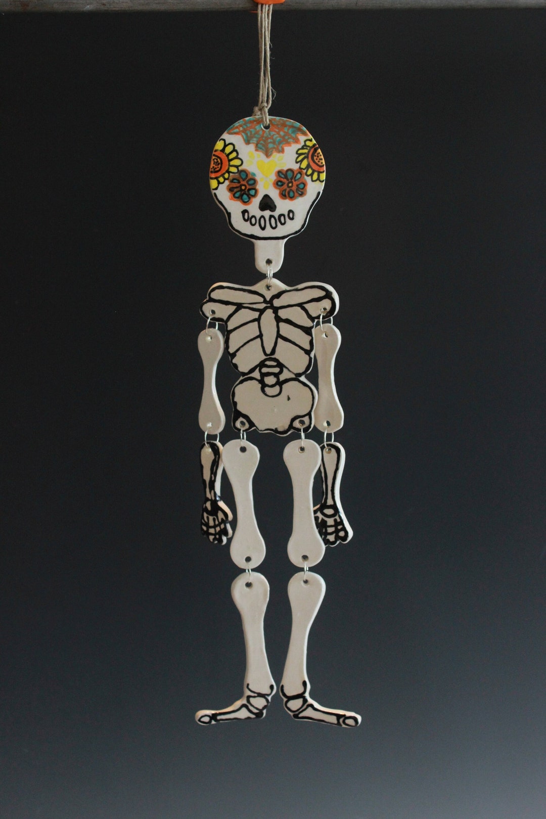 Skeleton Ceramic Hanging Day of the Dead Calacas - Etsy