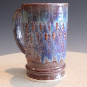 Handmade Ceramic Cup in Blue and Purple 18 Ounce for Coffee or Tea ...