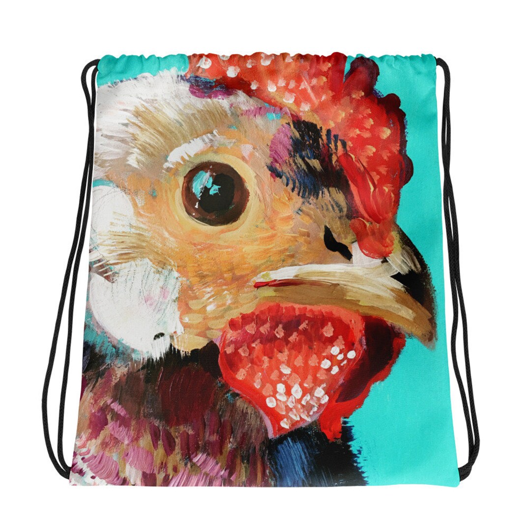 Chicken Drawstring Bag, Gym Bags, Rooster Drawstring Bag, Chicken ...