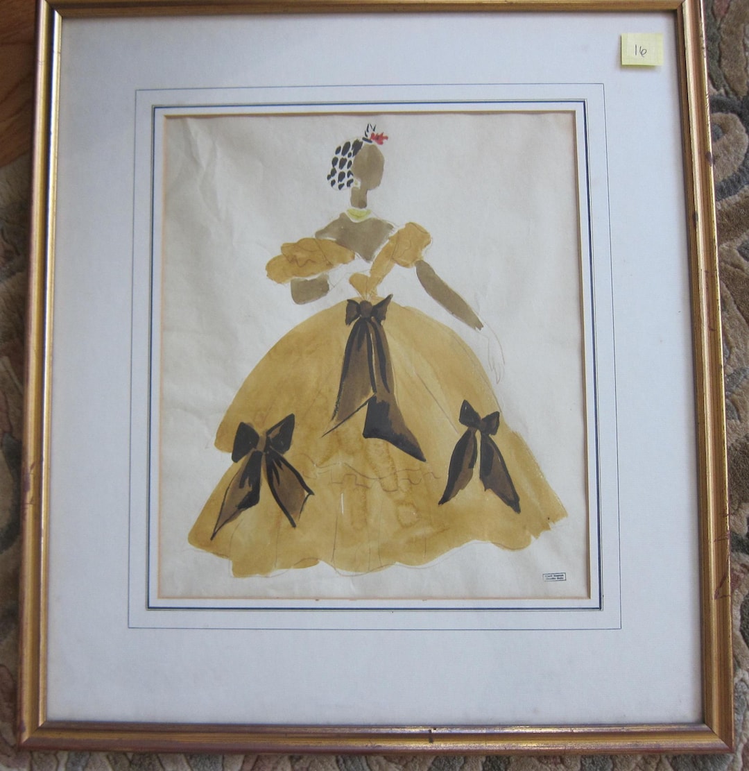 Costume Elegance – Cecil Beaton (1904–1980) – Original Watercolor ...
