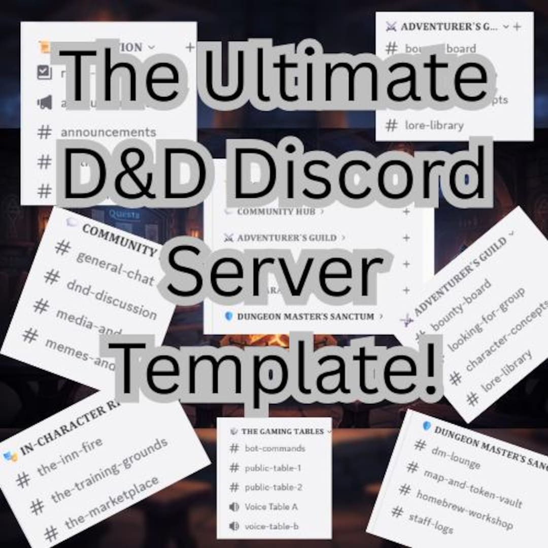 Discord Template | Dungeons and Dragons | Pre-built TTRPG Hub (digital ...