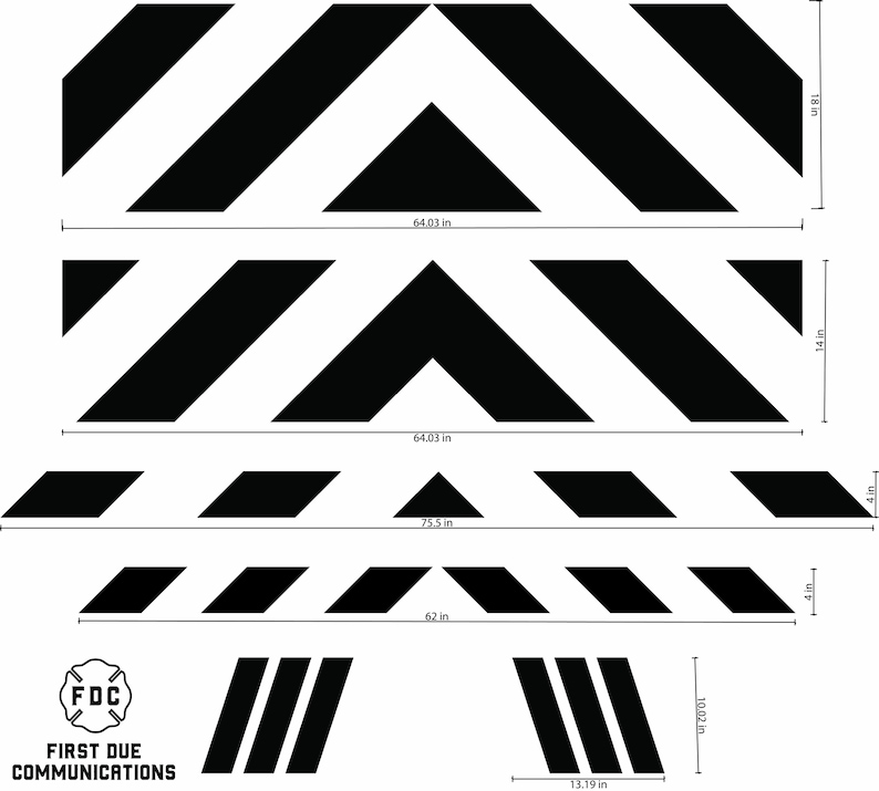 Reflective Chevron Decal Panel 18”x64” Red/black/white - ORALITE PPV ...