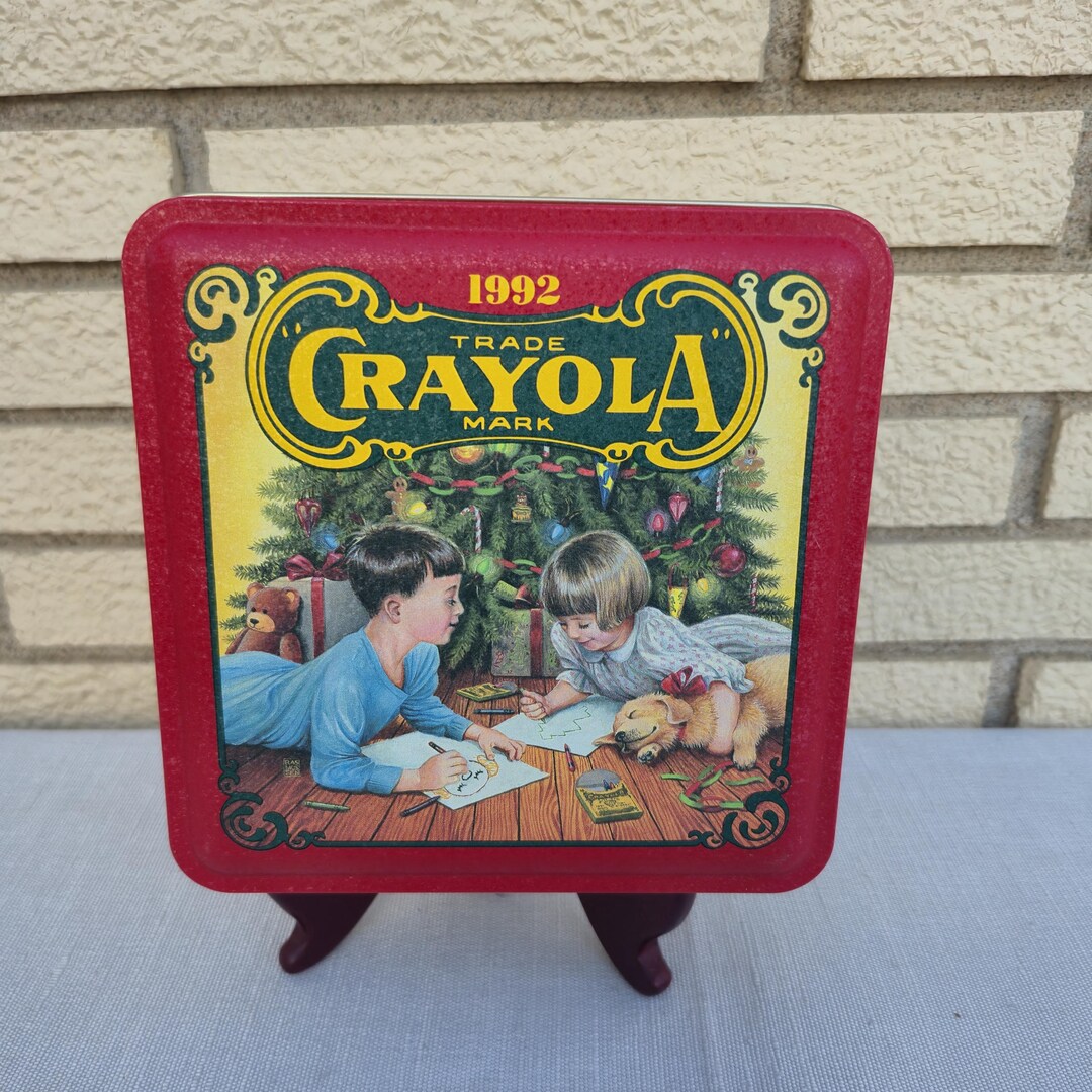 Vintage 1992 Crayola Advertising Christmas Tin, Collectable Storage Box ...