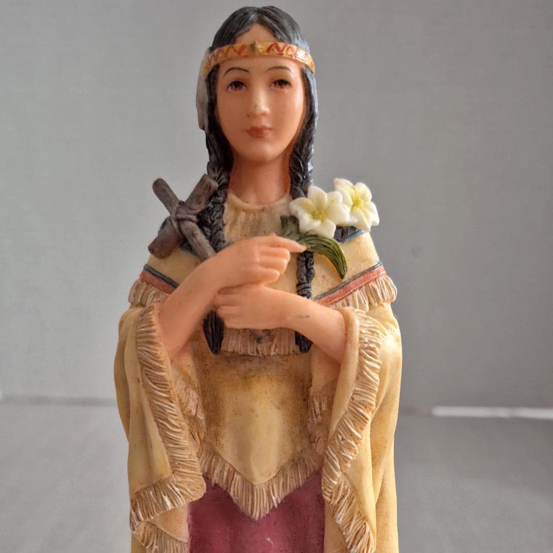 St. Kateri Tekakwitha Statue – Hand-painted – 8" Religious Figure, Gift ...
