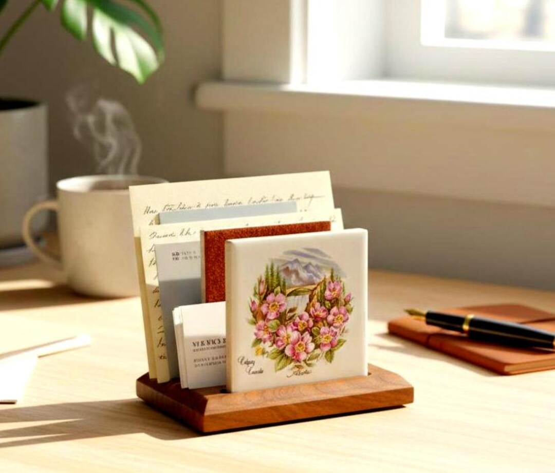 Handcrafted Alberta Wild Rose Napkin Holder - Calgary Artisan Wood ...