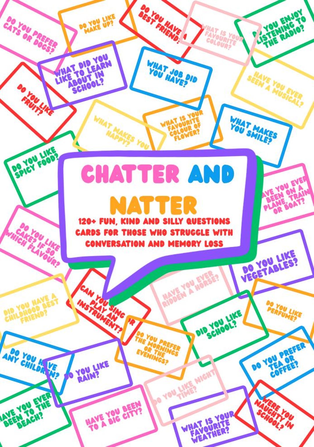 Chatter and Natter Cards - Question Cards for People With Dementia ...