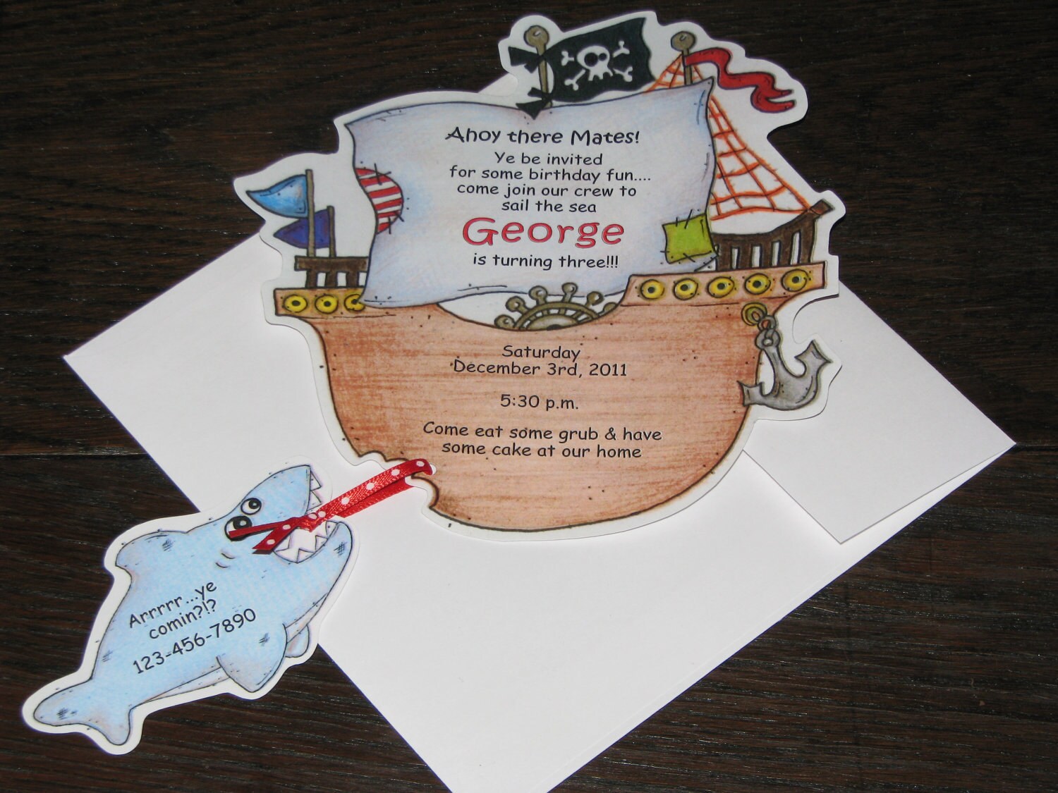 15 Pirate Ship Birthday Party Invitations Pirate Boat | Etsy