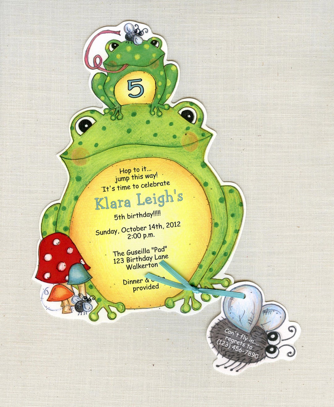 25 Green Frog Birthday Party Invitations - Personalized - Tadpole ...