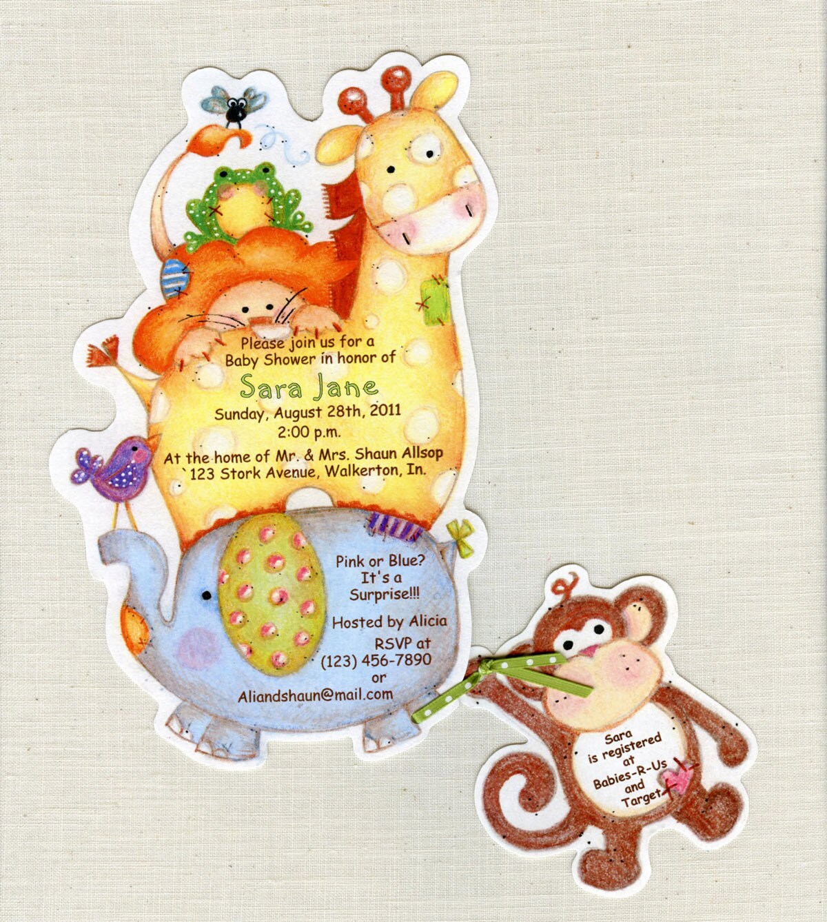 Personalized and Handcut Invitations Baby Shower Party - Etsy