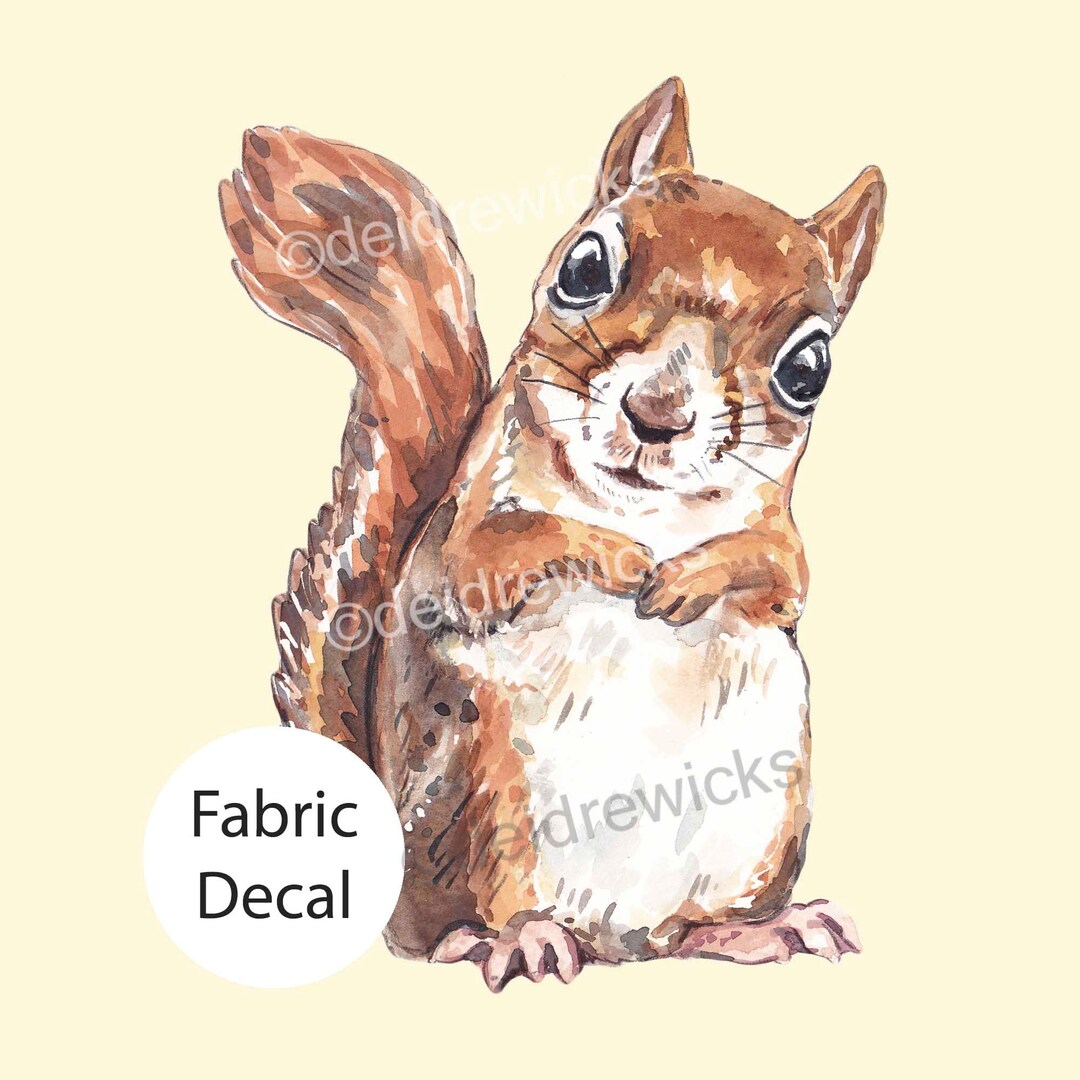 Red Squirrel Wall Decal Reusable Fabric Die Cut Wall Decal for a ...