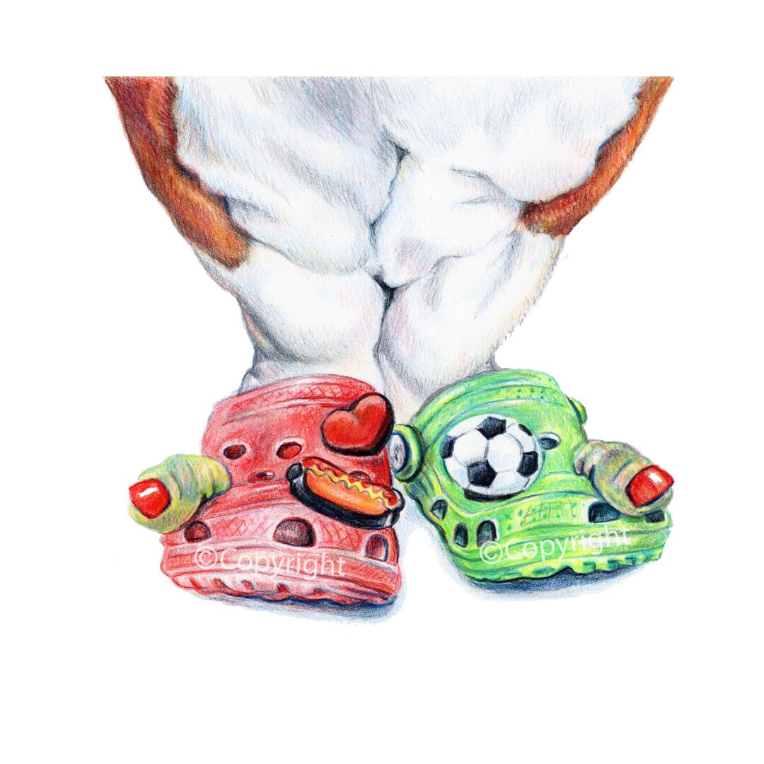 Basset Hound Dog Wearing Ugly Shoes Fine Art Print - Etsy
