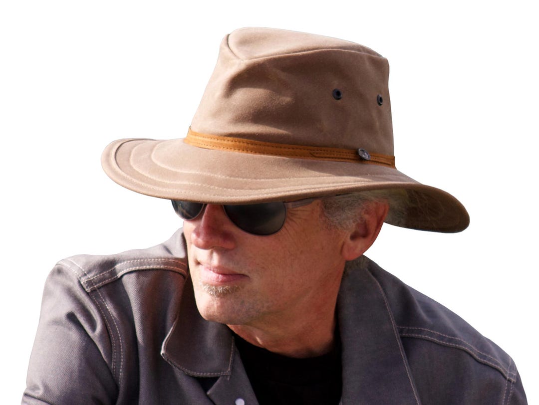 Wax Cotton Haven Hat Styled for Men and Women, Leather Hatband, Eyelets ...