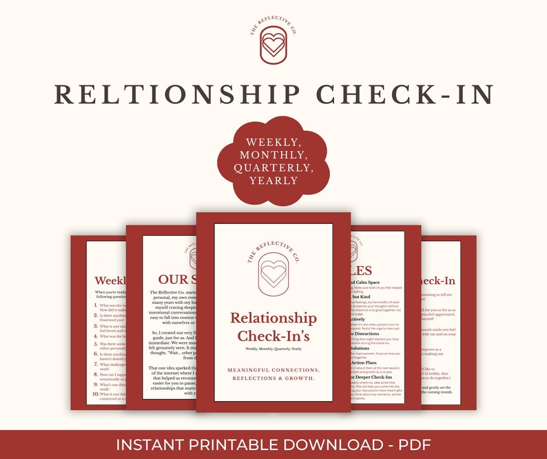 Couples Relationship Check-in Guide: Weekly, Monthly, Yearly (printable ...