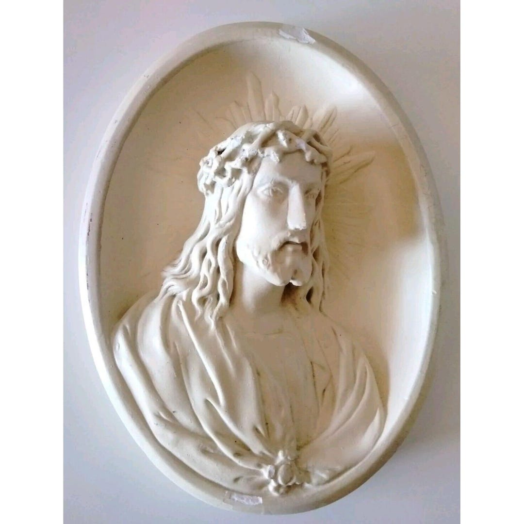 Vintage Oval Jesus Christ Wall Plaque 9" X 6" Religious Decor Easter - Etsy