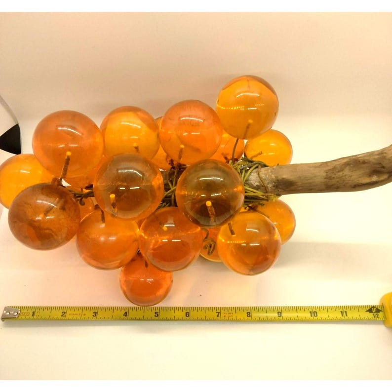 Mid Century Modern Lucite Grape Cluster on Driftwood - Etsy