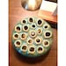 Vintage Ceramic Flower Frog With Lid Turquoise Beige Glaze - Etsy