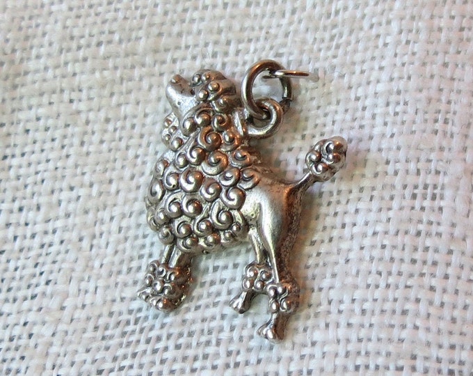 French Poodle Sterling Silver Charm - Etsy