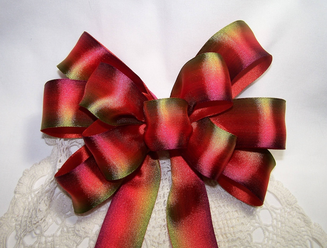 Rainbow Fall & Autumn Bow Handmade Perfect for Wreaths Holiday or ...