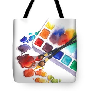 Artist Tote Bag With Watercolor Painting Wearable Art Gifts - Etsy