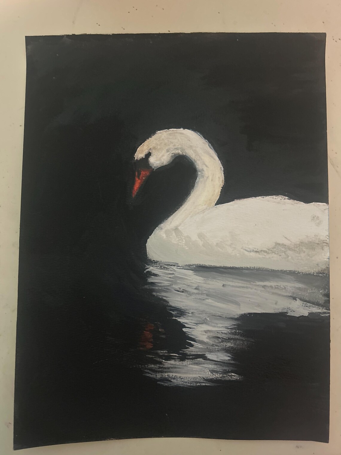 WATERCOLOR Majestic Swan Painting Watercolor Paper Art Nature Bird ...