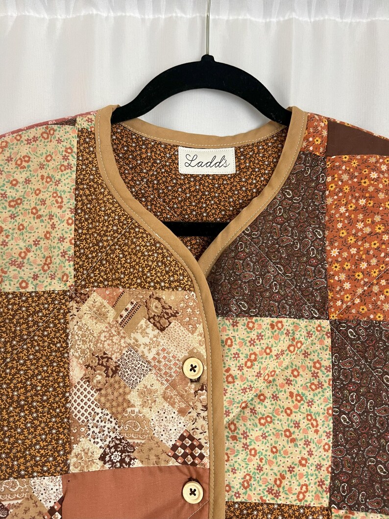Patchwork Quilted Vest Upcycled and Reworked From Cotton Quilt ...