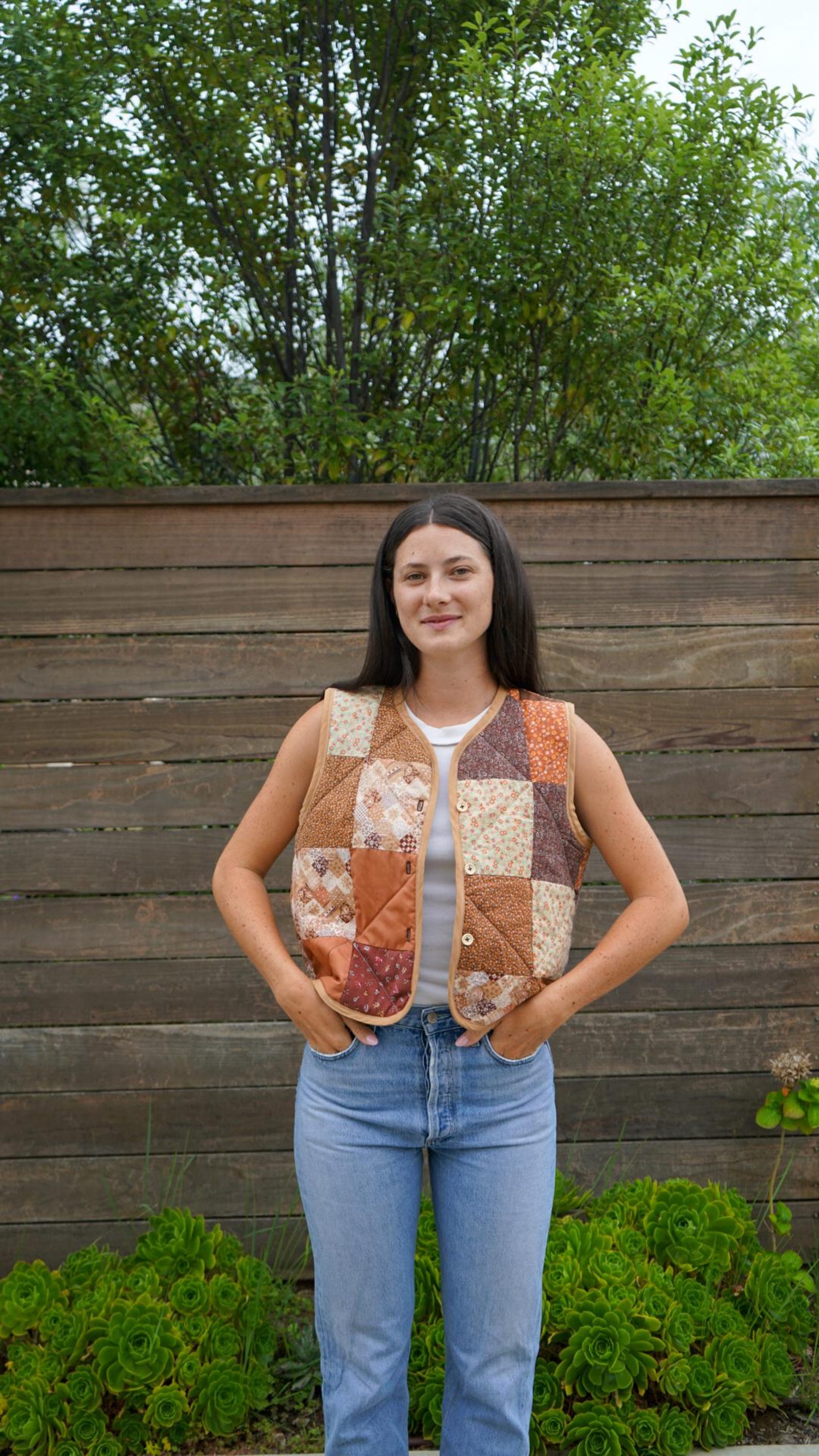 Patchwork Quilted Vest Upcycled and Reworked From Cotton Quilt ...