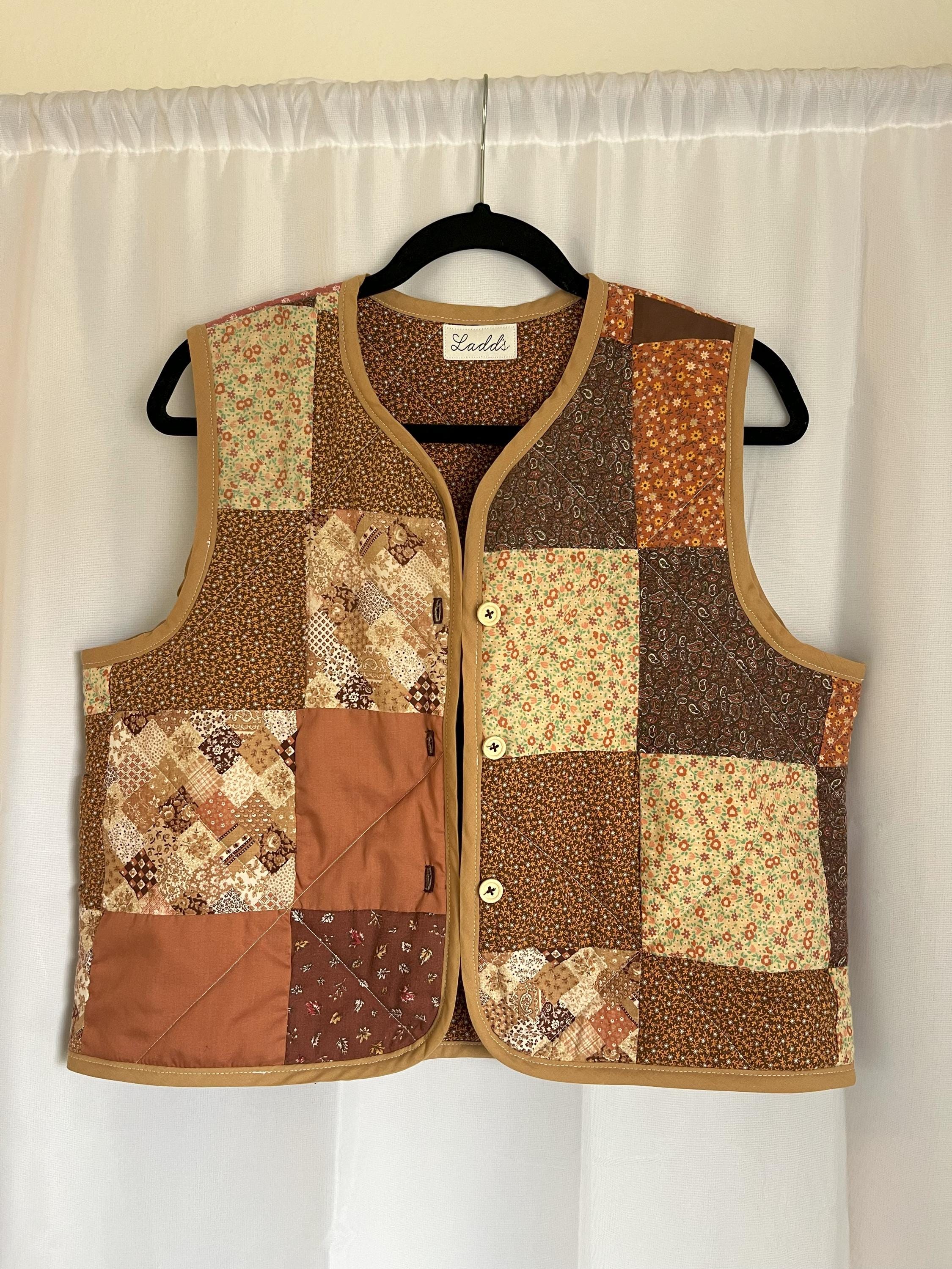 Patchwork Quilted Vest Upcycled and Reworked From Cotton Quilt ...